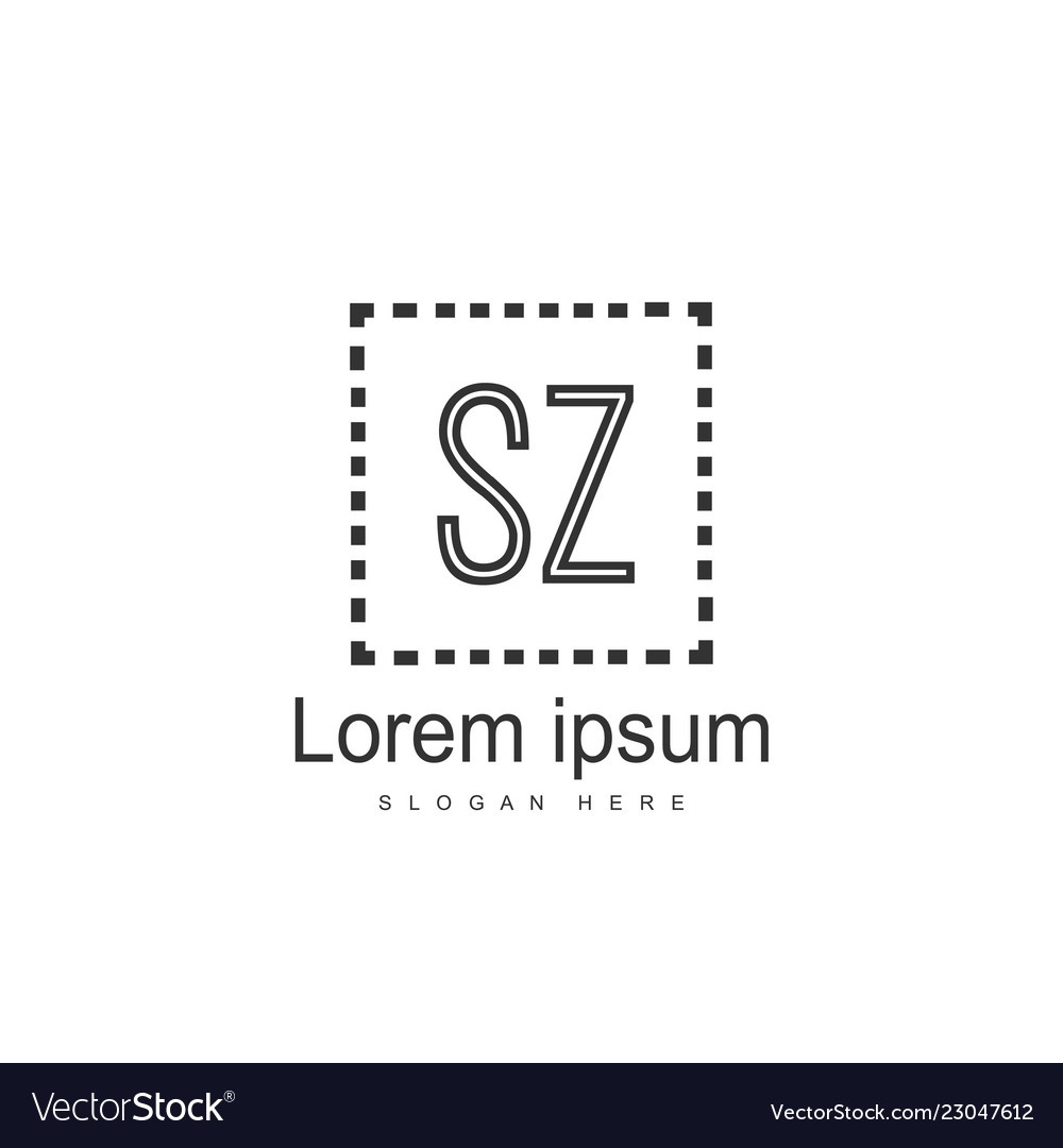 Initial letter sz logo template minimalist letter Vector Image