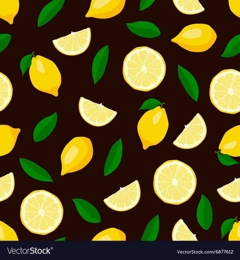 Lemons seamless pattern Royalty Free Vector Image