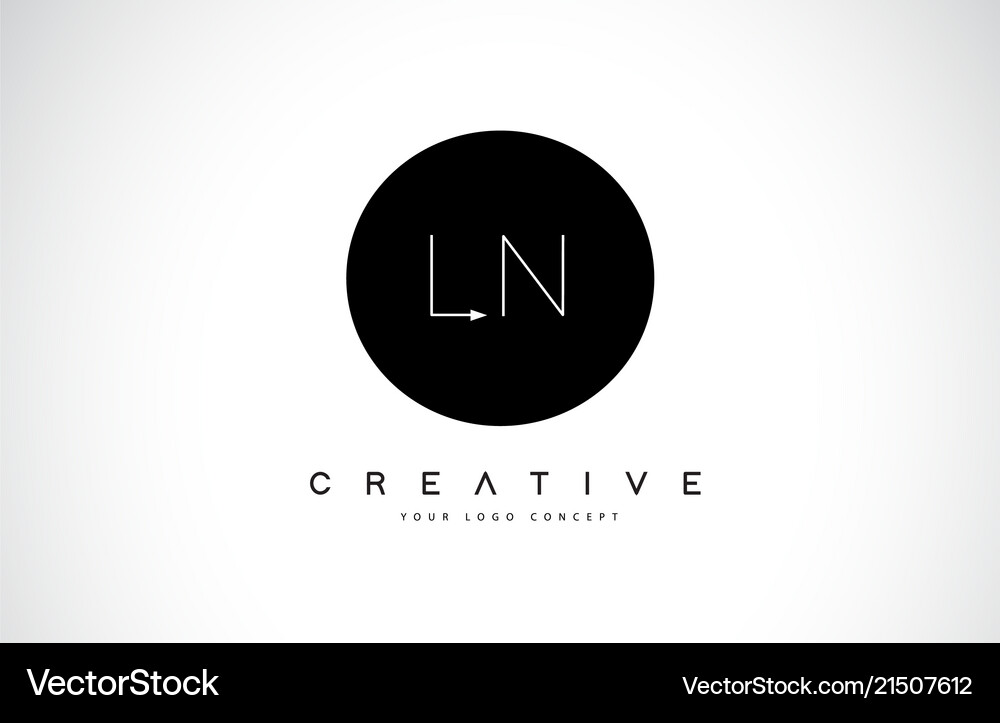 Ln l n logo design with black and white creative Vector Image