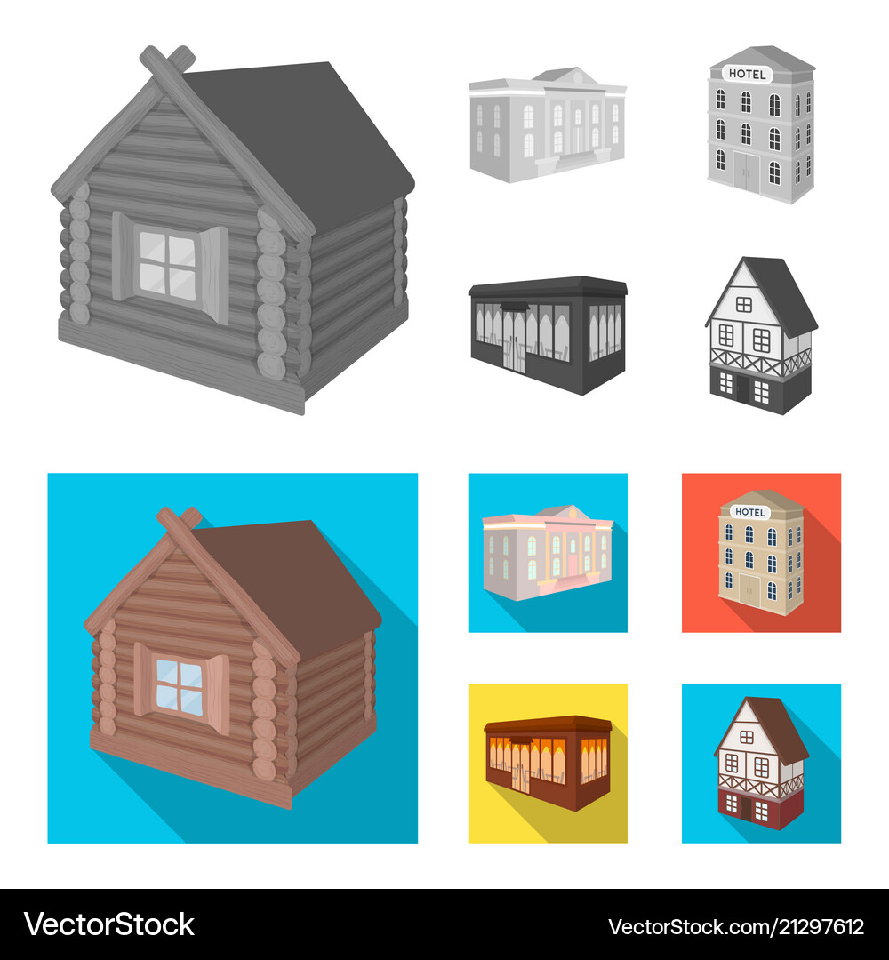 Museum building a three-story hotel stable Vector Image