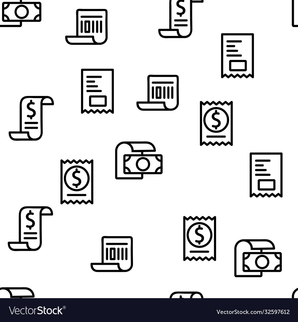 Receipt bill seamless pattern Royalty Free Vector Image