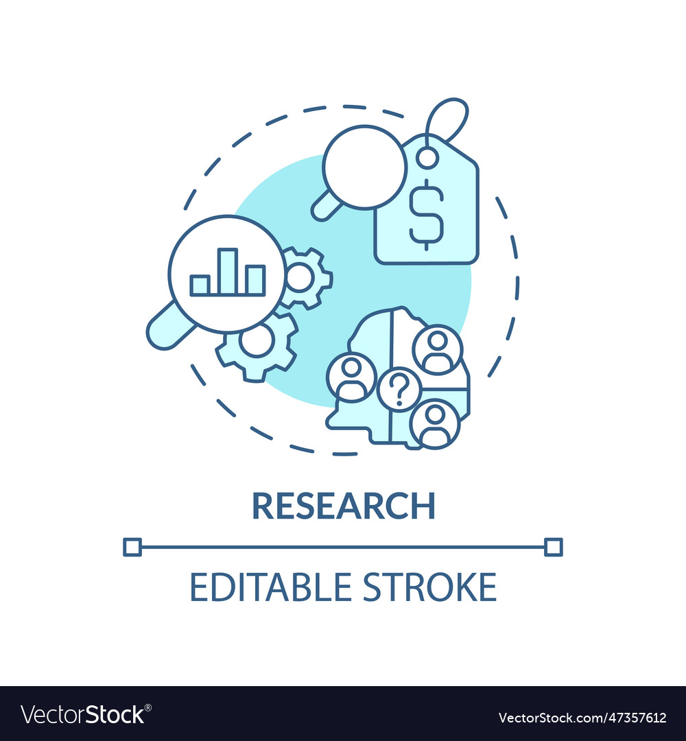 Research turquoise concept icon Royalty Free Vector Image Research turquoise concept icon Royalty Free Vector Image