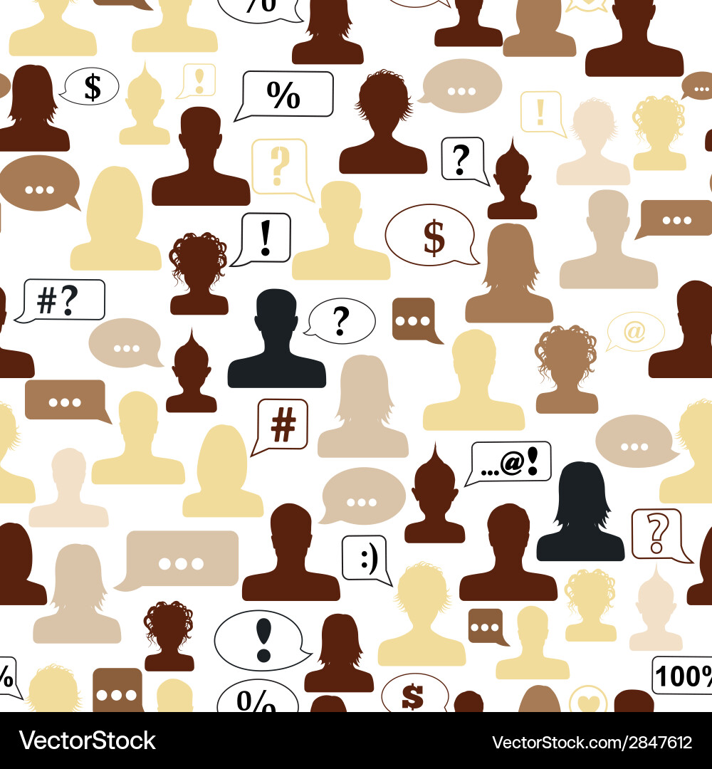 Seamless pattern of avatars Royalty Free Vector Image