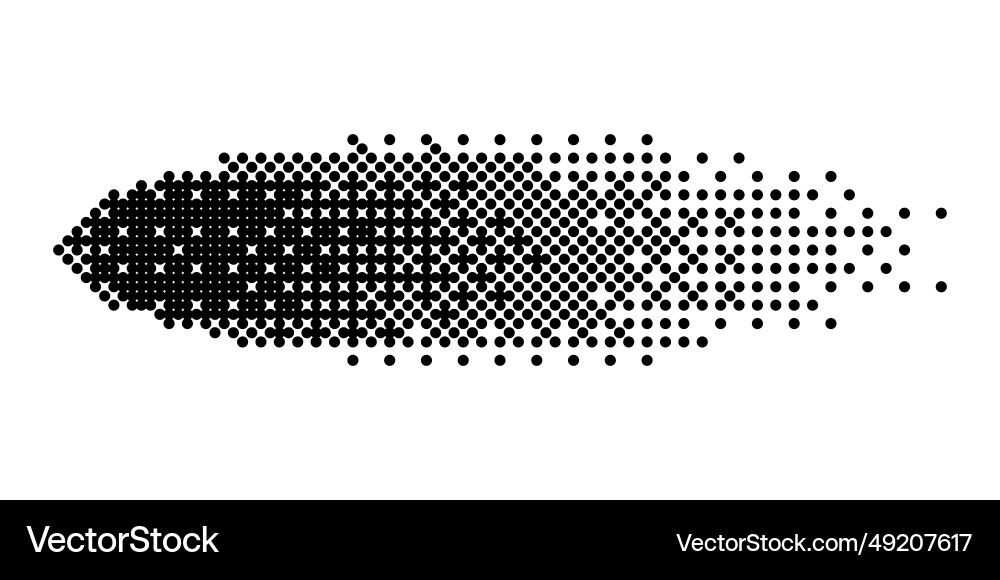 Abstract halftone oval with blur Royalty Free Vector Image