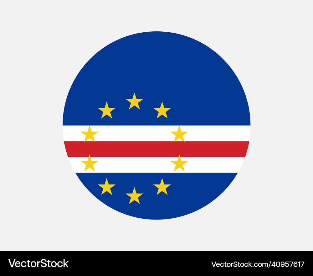 Cabo verde cape round circle country flag Vector Image