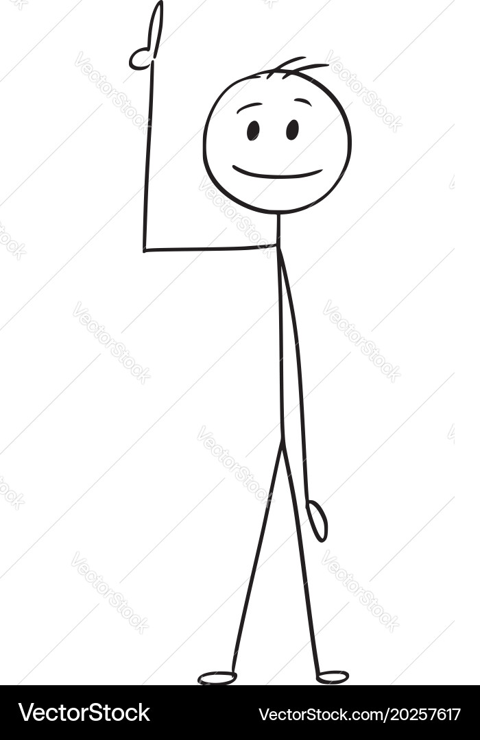 Cartoon businessman pointing up Royalty Free Vector Image
