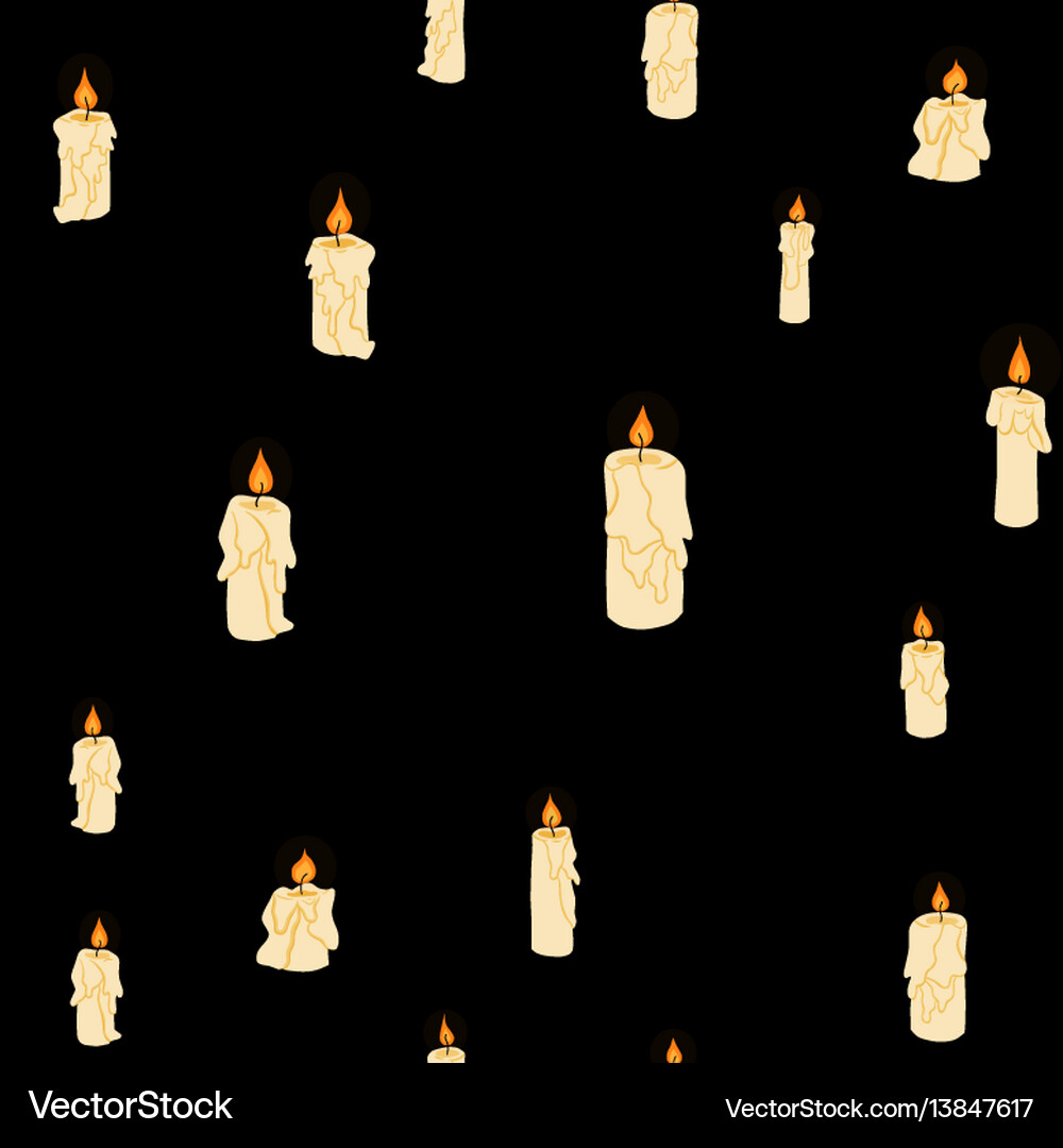 Doodle candles seamless pattern Royalty Free Vector Image