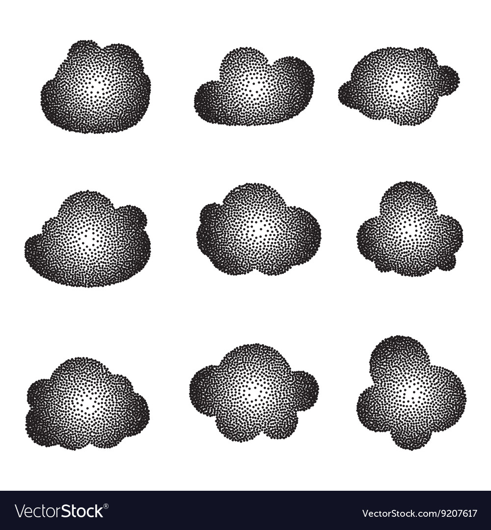 Dotted clouds over Royalty Free Vector Image - VectorStock