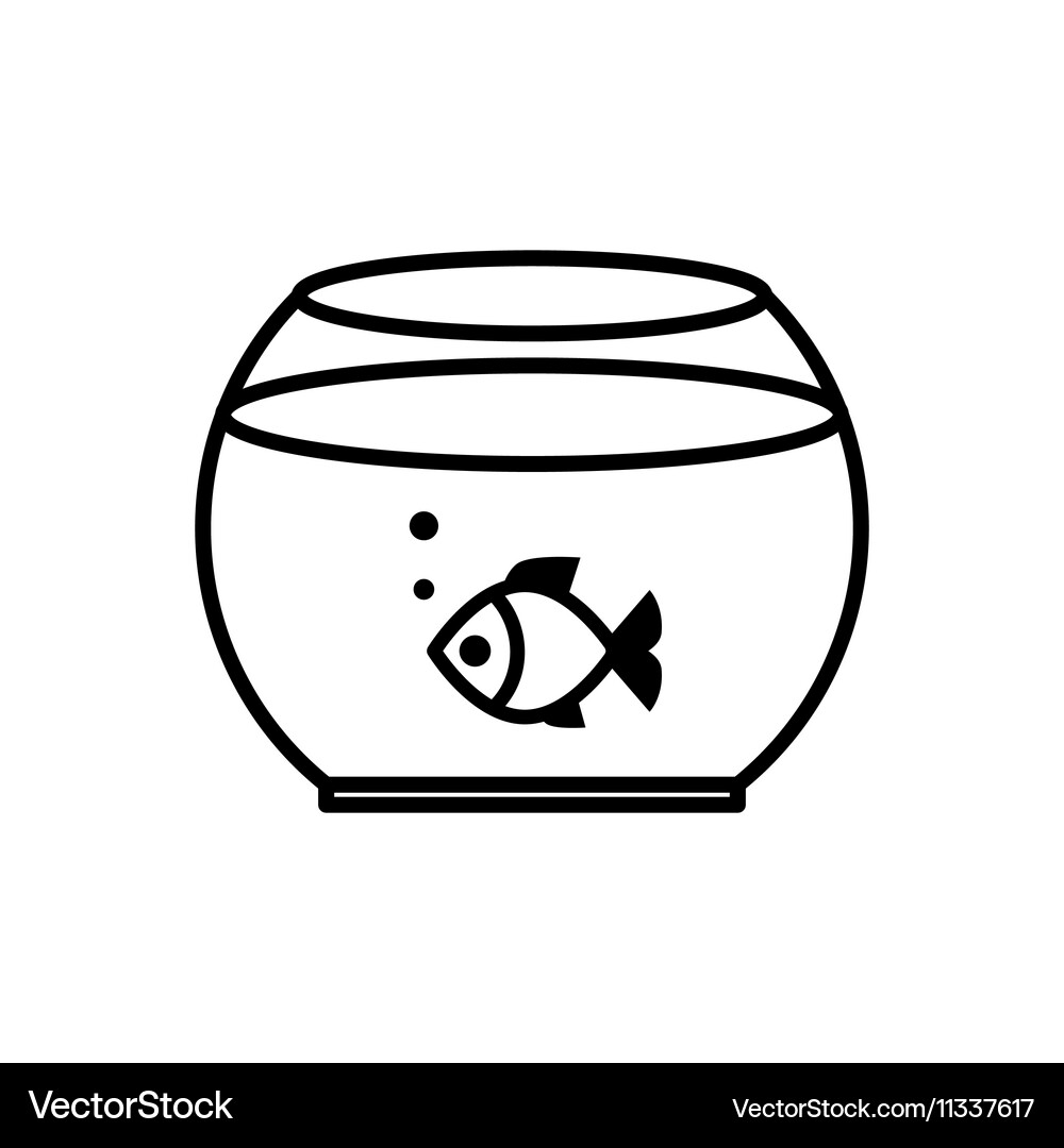 Fish swimming in a fish bowl Royalty Free Vector Image
