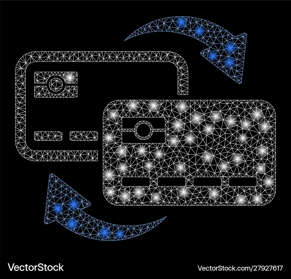 Flare mesh network bank card exchange with Vector Image