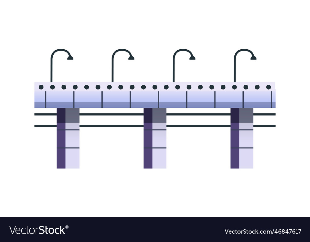 Flat railway bridge Royalty Free Vector Image - VectorStock