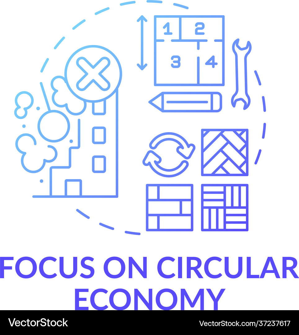 Focusing on circular economy concept icon Vector Image