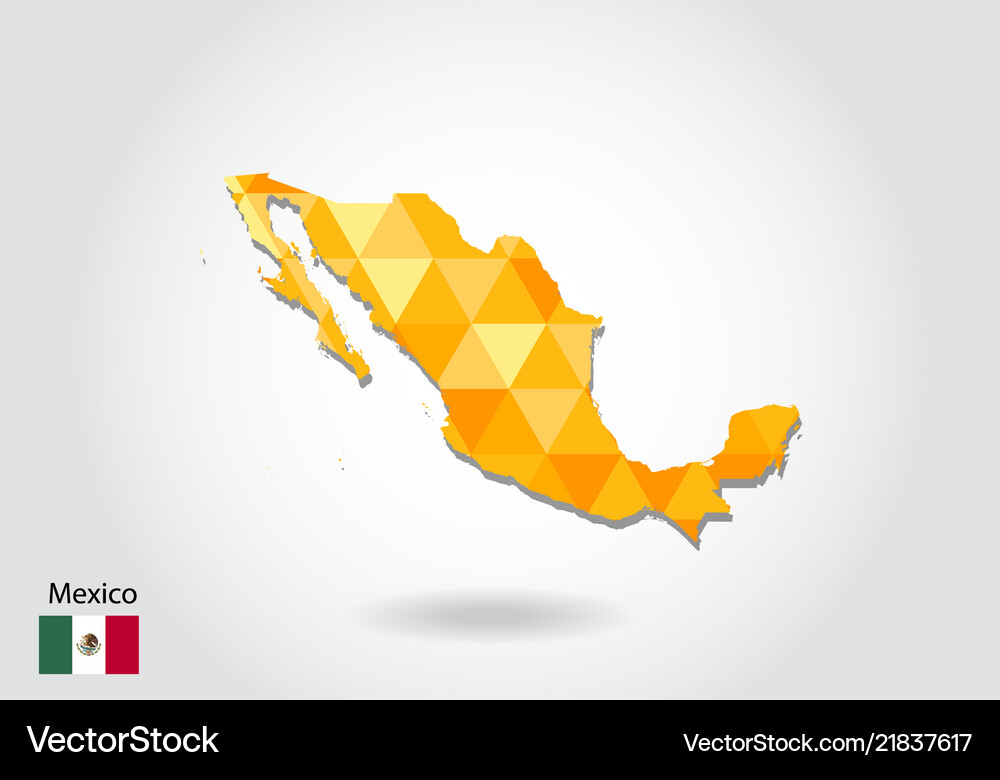 Geometric polygonal style map of mexico low poly Vector Image