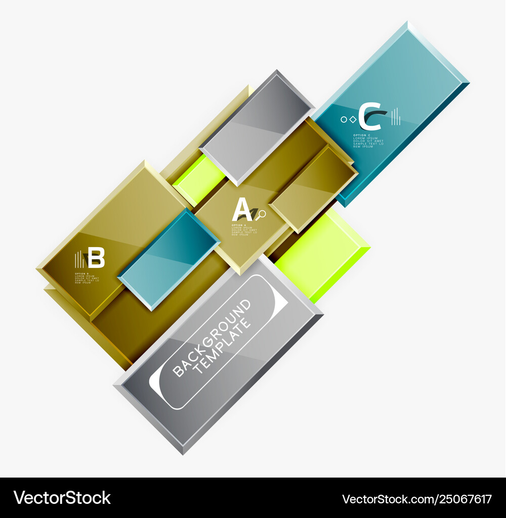 Geometrical design squares abstract banner glossy Vector Image