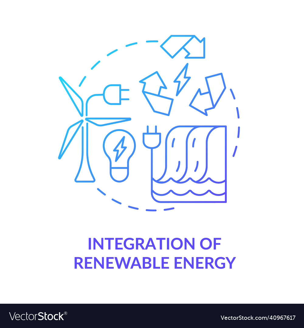 Integration of renewable energy blue gradient Vector Image Integration of renewable energy blue gradient Vector Image