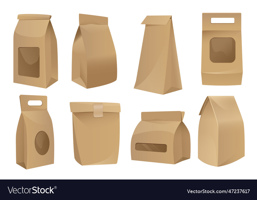 Realistic packages mega set graphic elements Vector Image