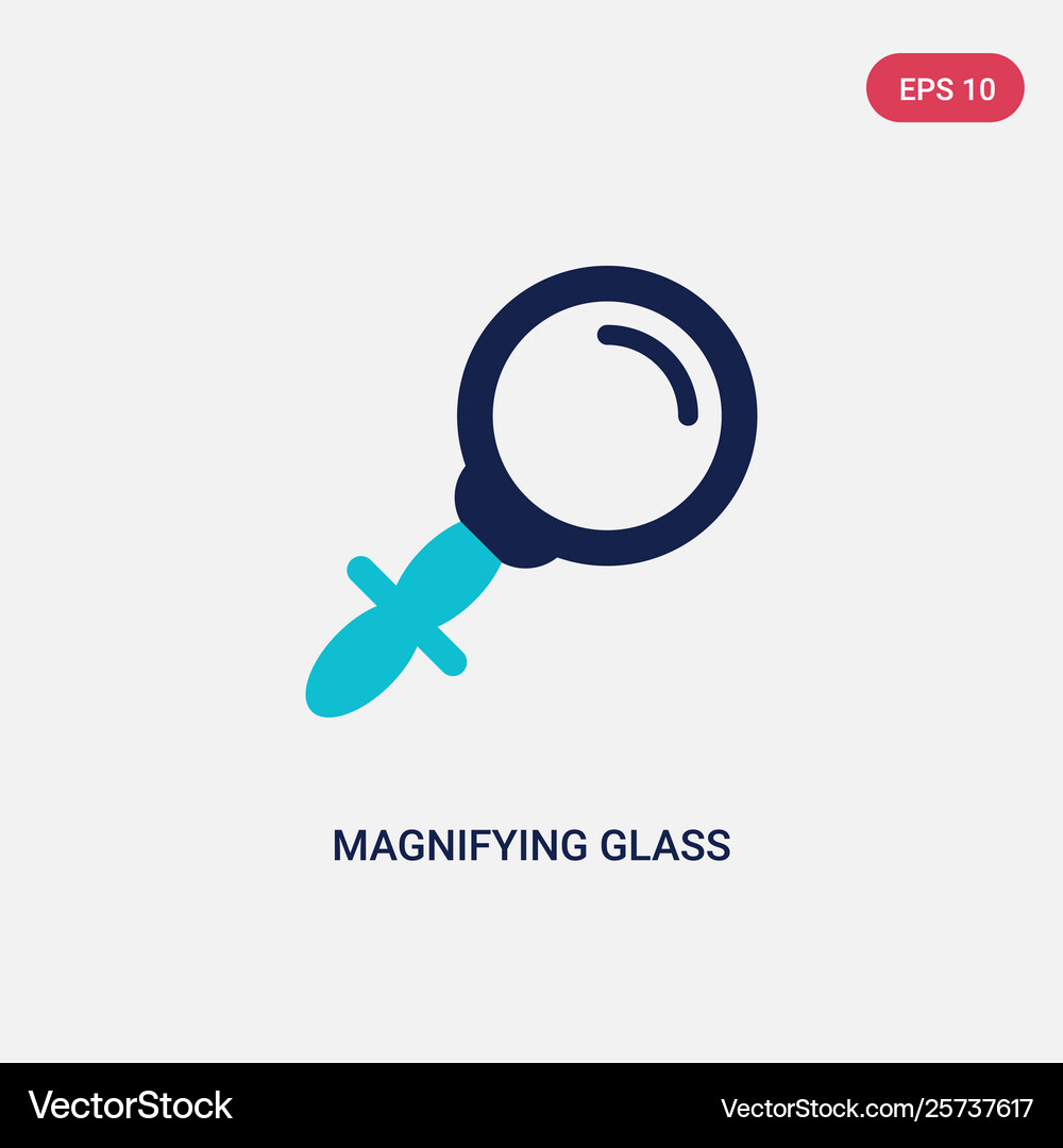 Two color magnifying glass icon from education 2 Vector Image