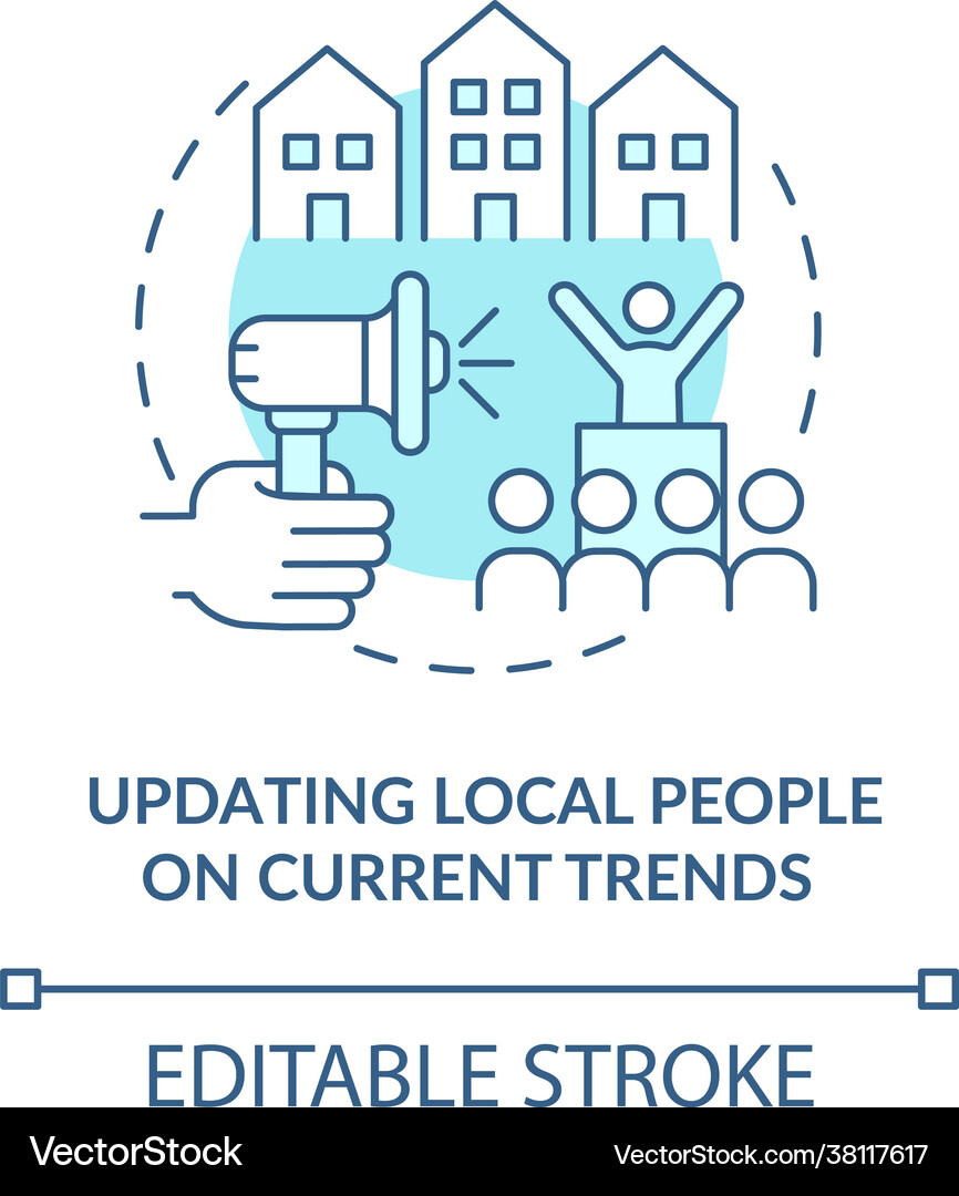 Updating local people on current trends concept Vector Image