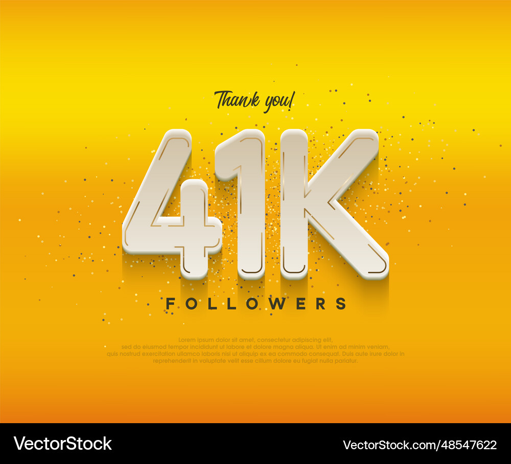 41k followers celebration with modern white Vector Image