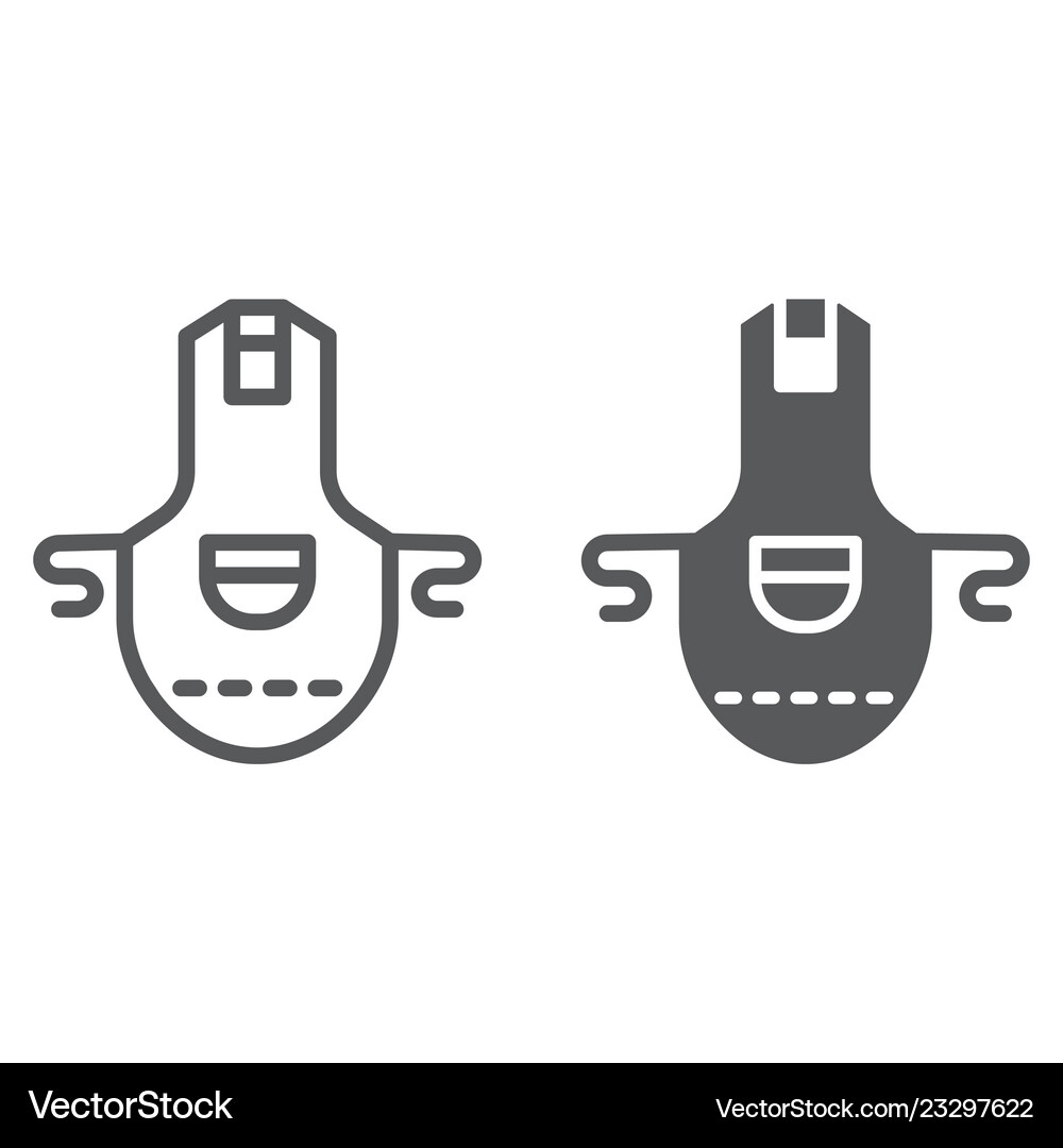 Apron line and glyph icon clothing kitchen Vector Image