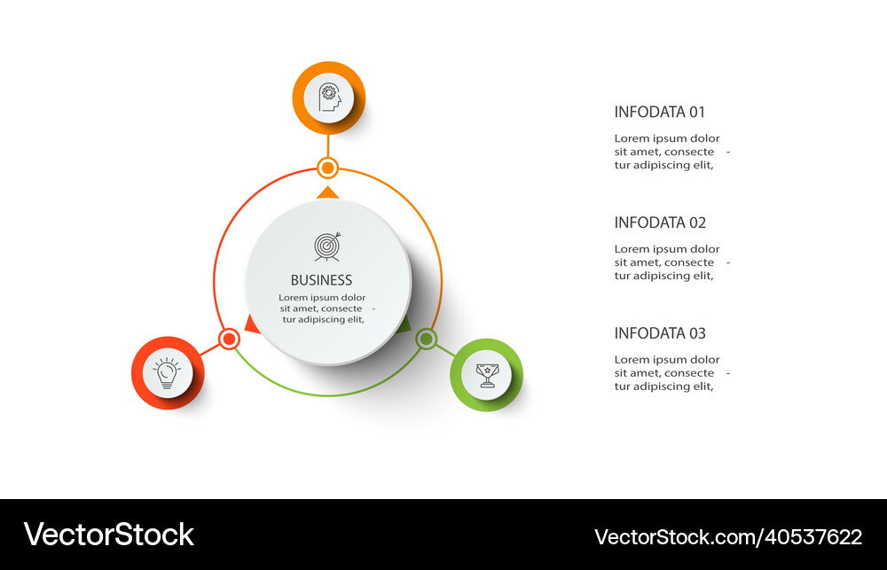 Diagram concept for infographic with 3 steps Vector Image