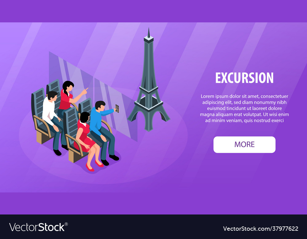 Excursion horizontal banner Royalty Free Vector Image