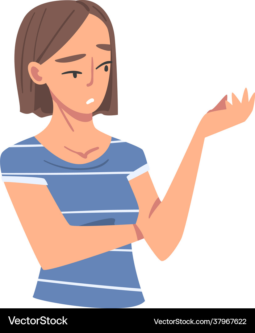Girl thinking and gesturing portrait Royalty Free Vector