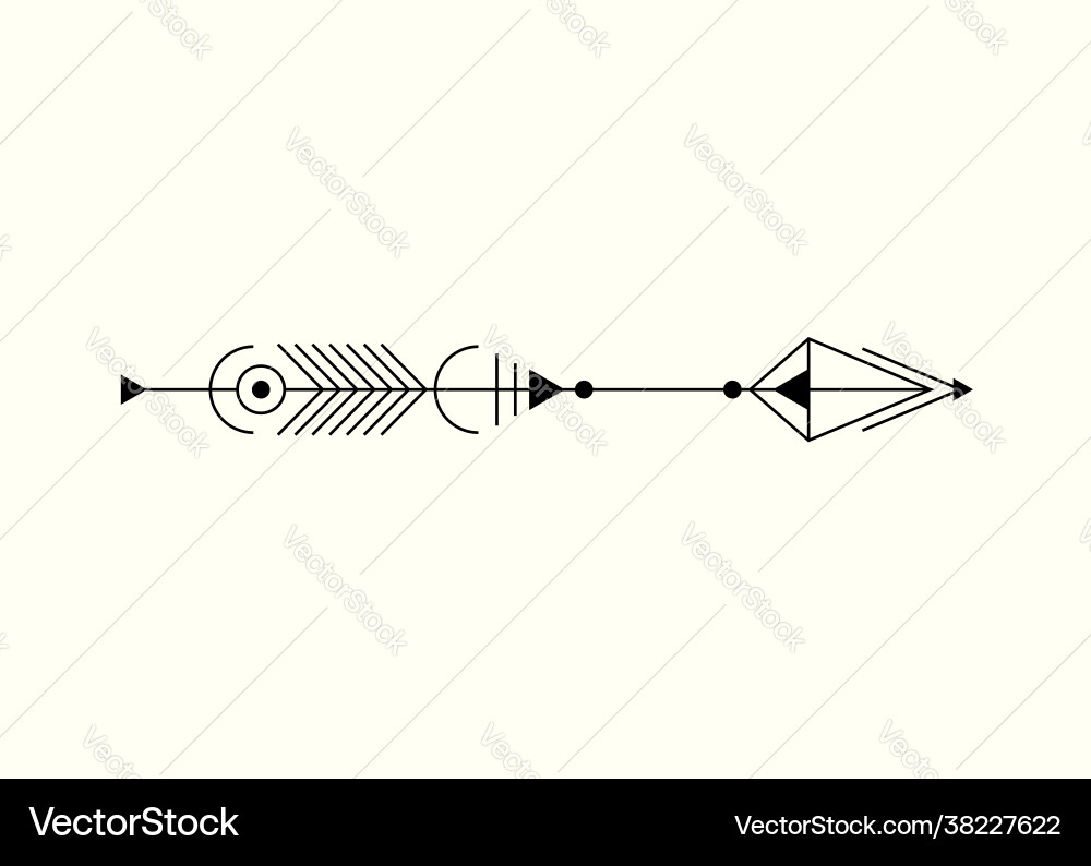Graphic arrow for tattoo design sacred geometry Vector Image