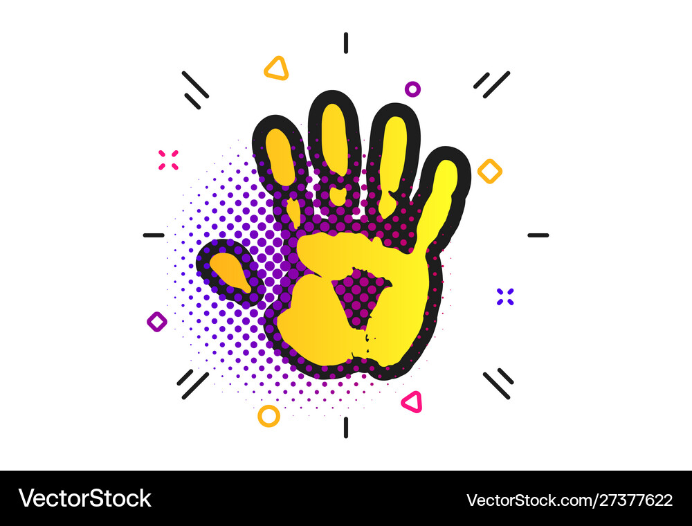 Hand print sign icon stop symbol Royalty Free Vector Image