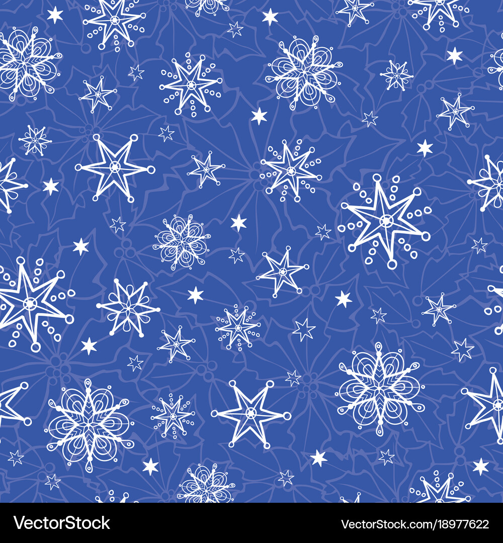 Holiday blue hand drawn christmas Royalty Free Vector Image