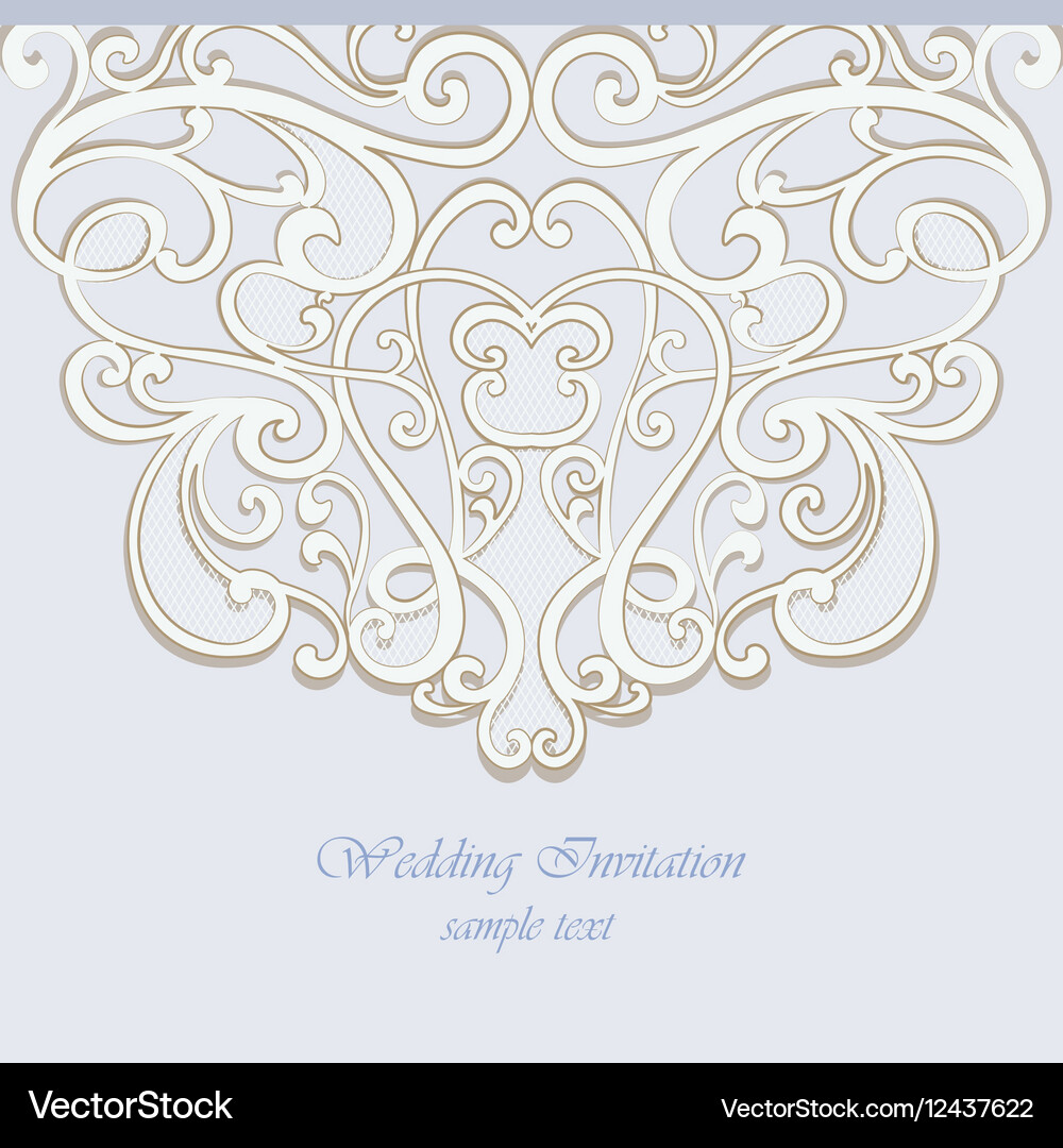 Invitation card ornamental lace Royalty Free Vector Image