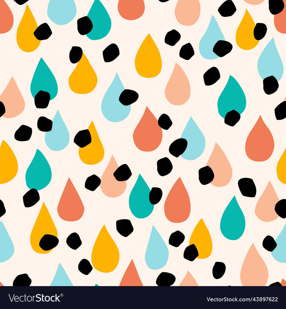 Rain drops dots irregular seamless pattern cute Vector Image