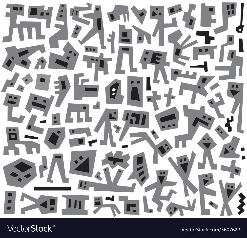 Robots - abstract design elements Royalty Free Vector Image