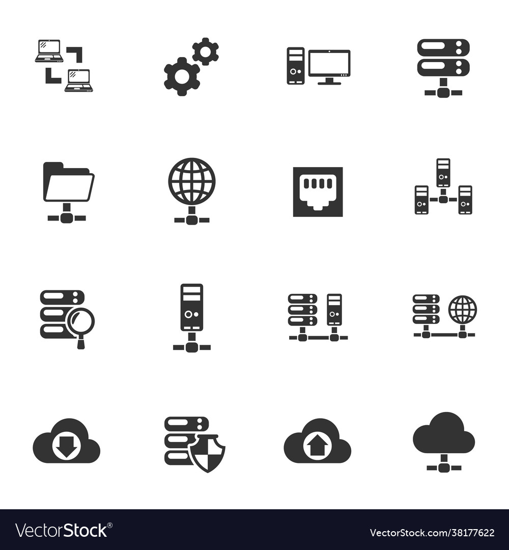 Server icon set Royalty Free Vector Image - VectorStock