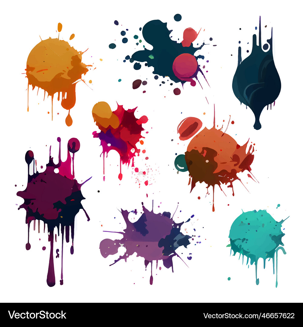 Set of holi dust splash Royalty Free Vector Image