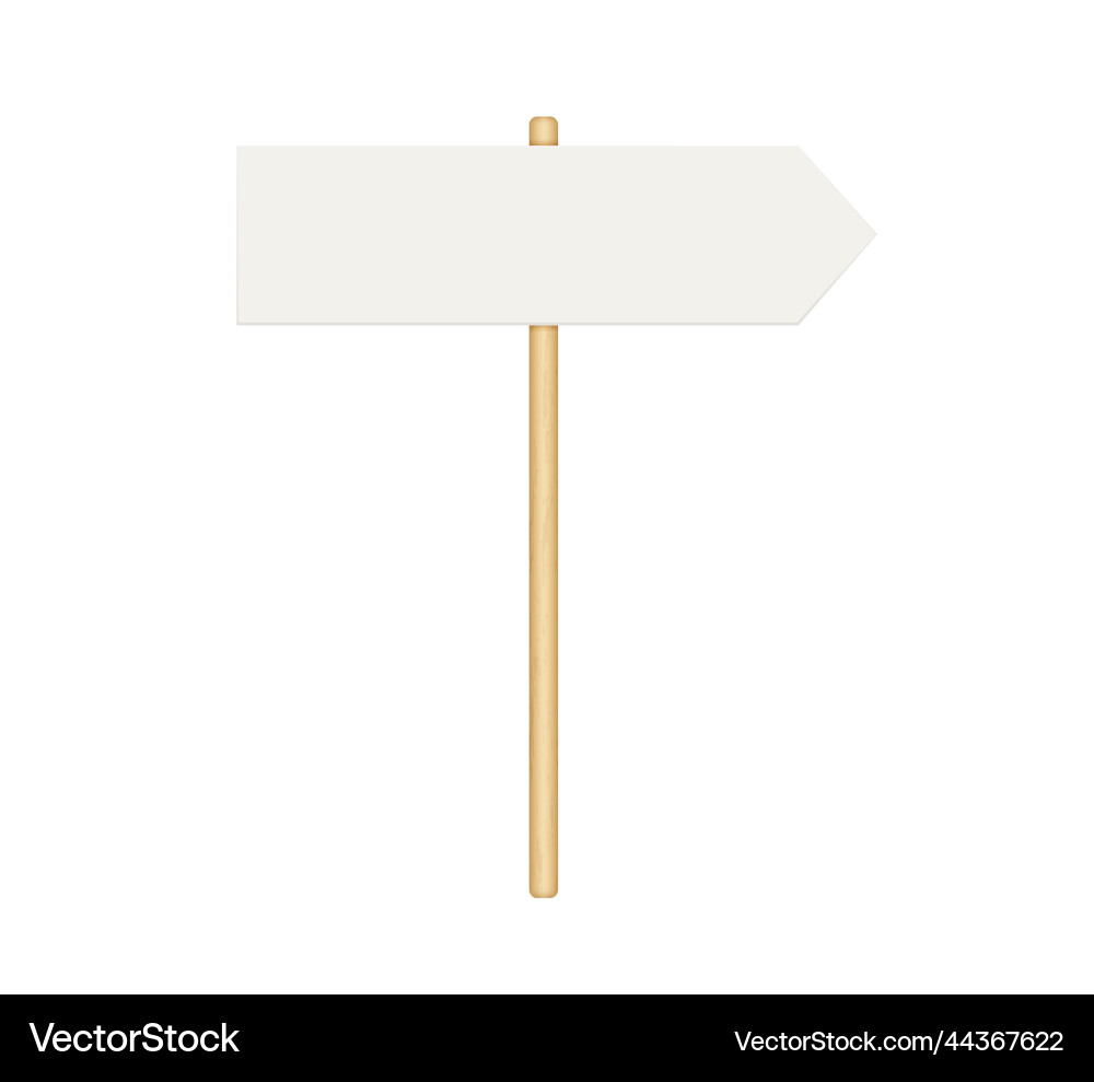 Signboard with wooden pole direction sign post Vector Image