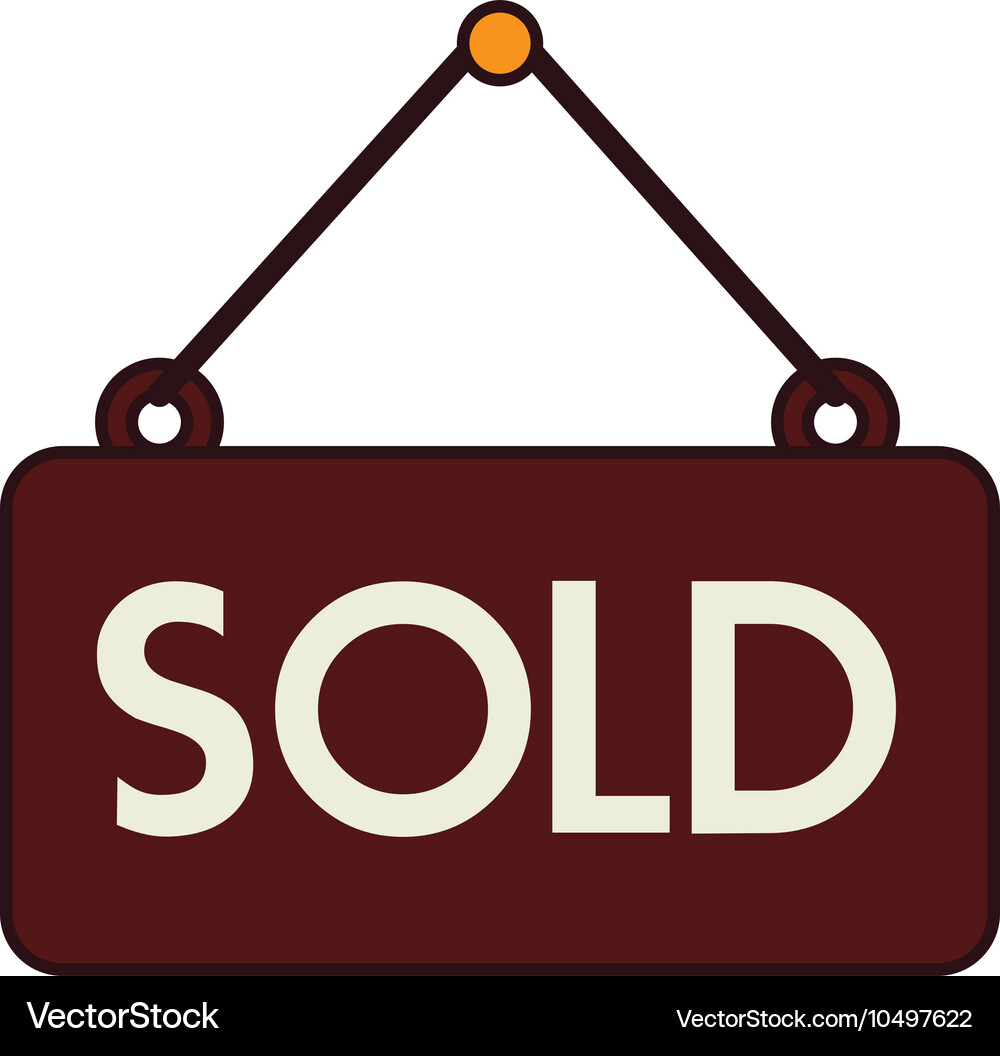 Sold sign offer buy isolated Royalty Free Vector Image