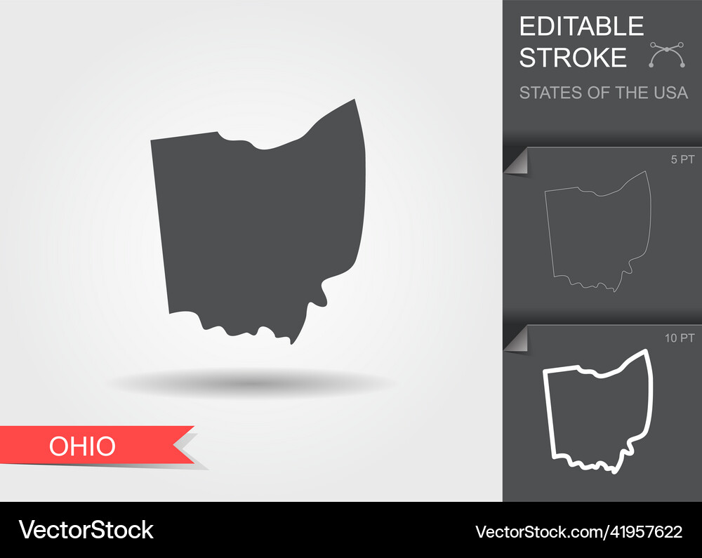 Stylized map of the us state ohio Royalty Free Vector Image