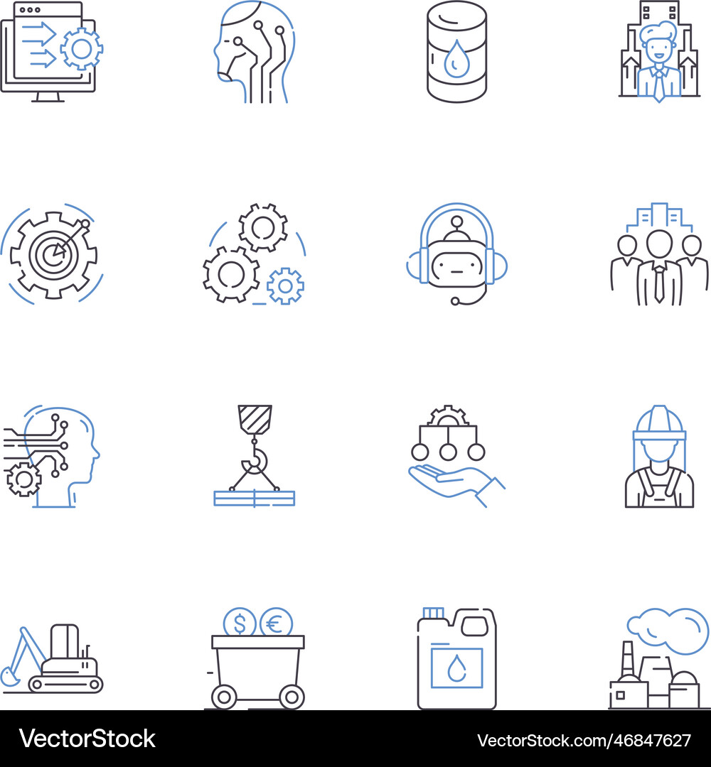 Chemical engineering line icons collection Vector Image