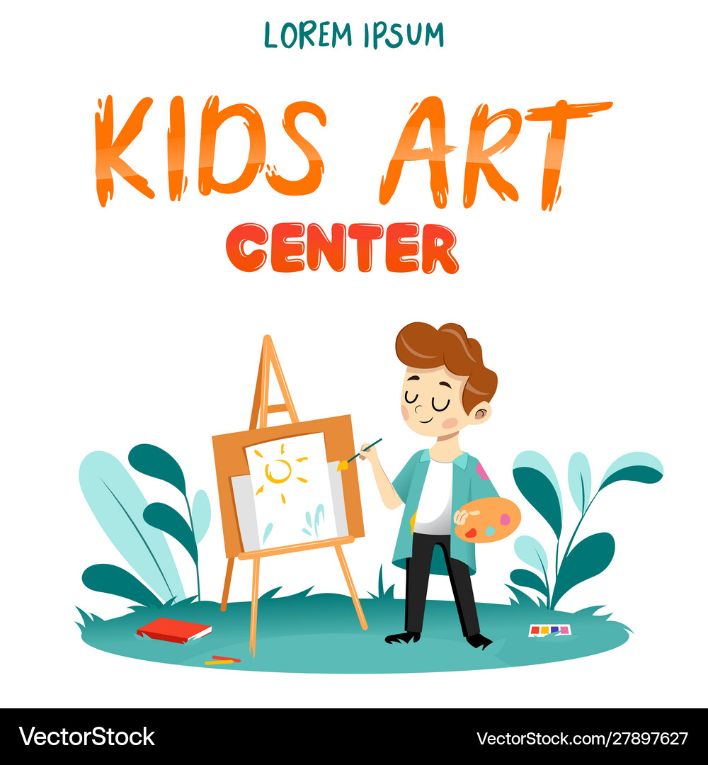 Children creativity art center banner template Vector Image