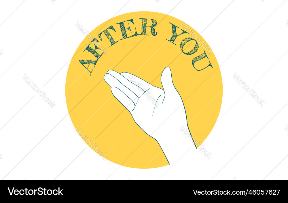 Hand sign icon gesture to give way Royalty Free Vector Image
