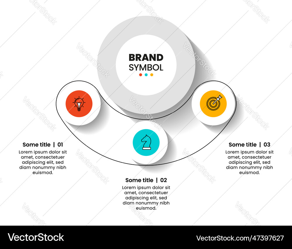 Infographic template 3 circles with icons and text