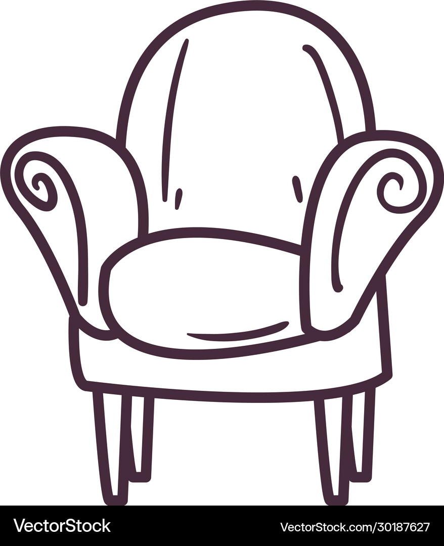 Isolated chair line style icon design Royalty Free Vector