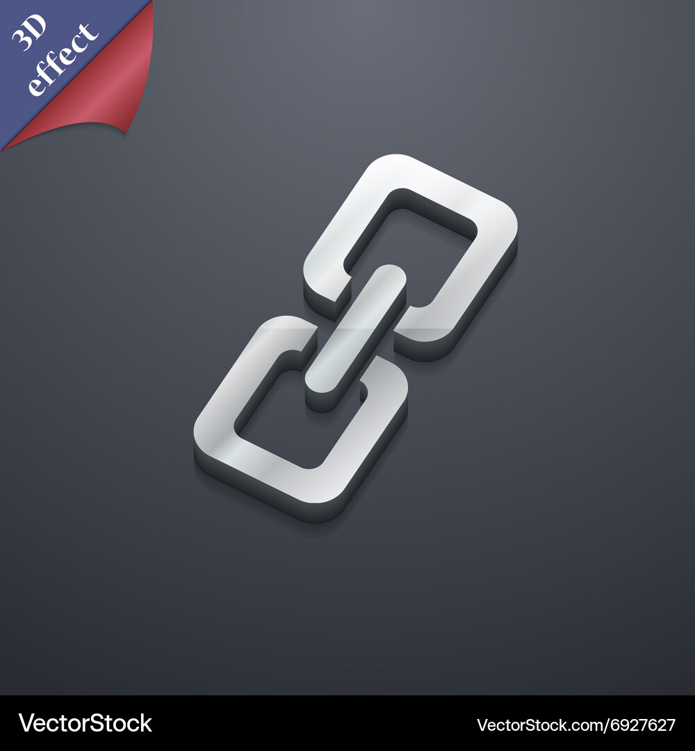 Link icon symbol 3d style trendy modern design Vector Image