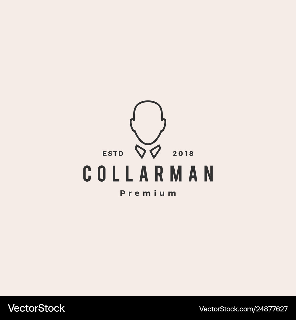 Man head with collar leader icon logo line Vector Image
