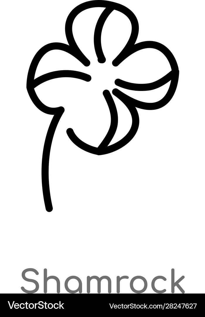 Outline shamrock icon isolated black simple line Vector Image