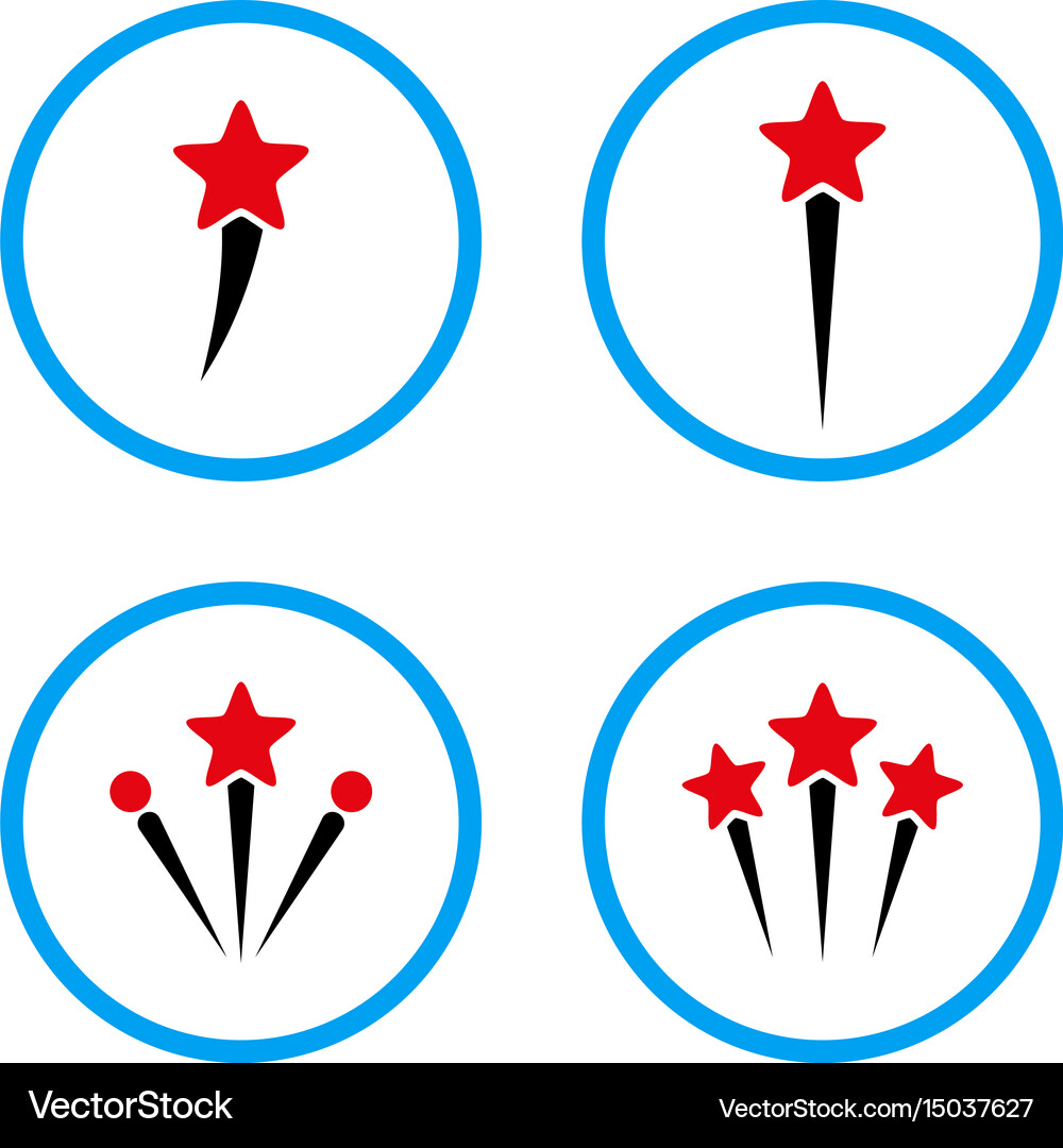 Star start rounded icons Royalty Free Vector Image