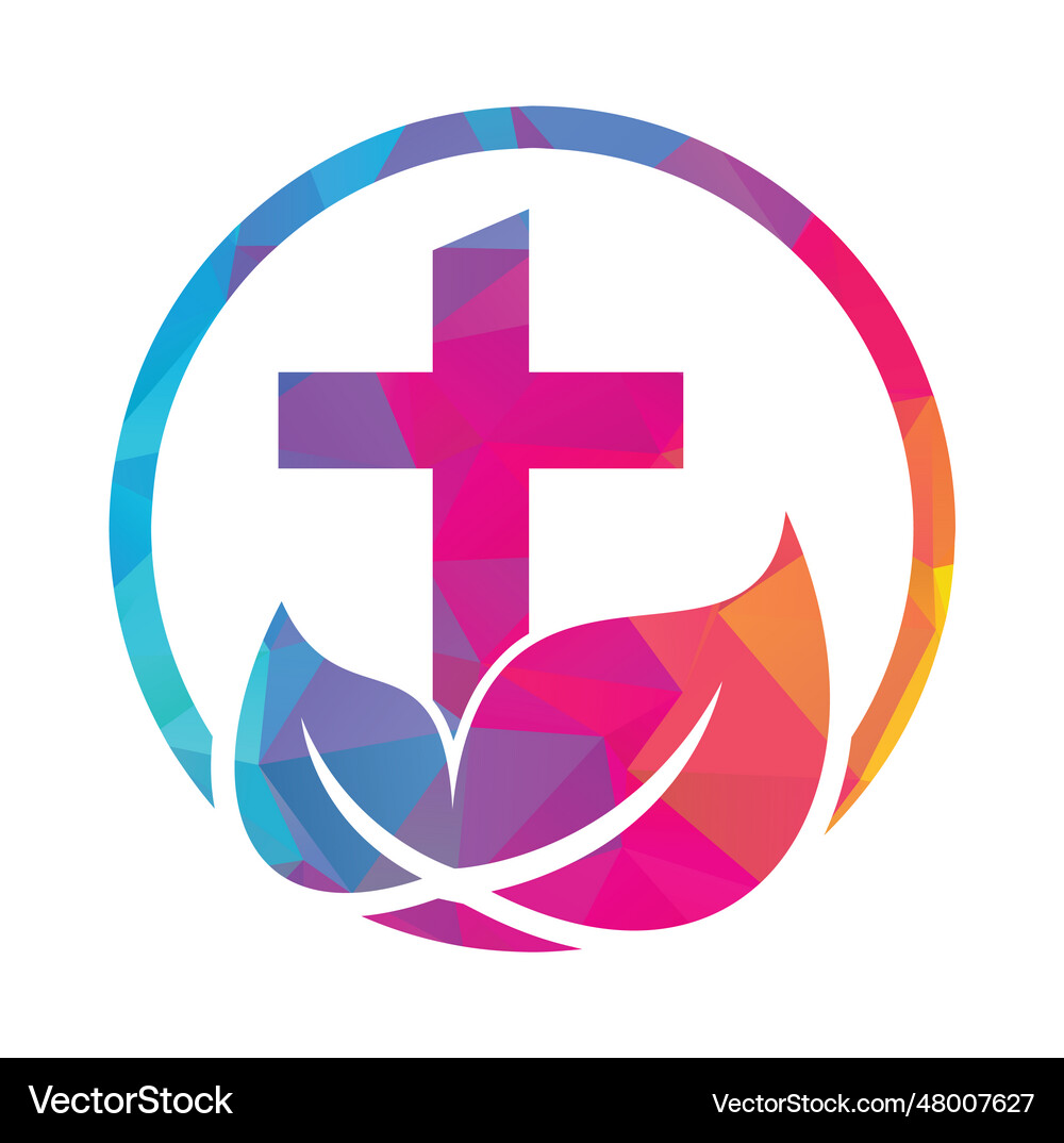 Tree religious cross symbol icon design cross Vector Image
