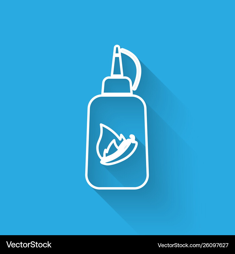 White ketchup bottle line icon isolated with long Vector Image