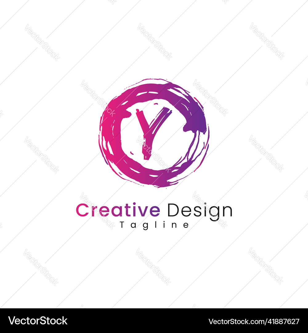 Y letter logo in a circle Royalty Free Vector Image